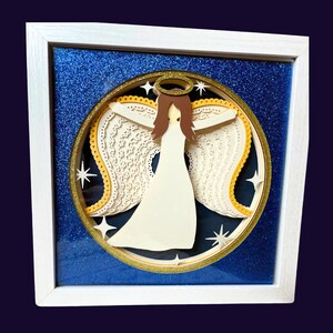 3D Shadow Box Art, Layered Cardstock Art, Heavenly Angel - Etsy