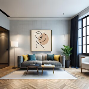 Modern Art Minimalism Lady Lines - Etsy