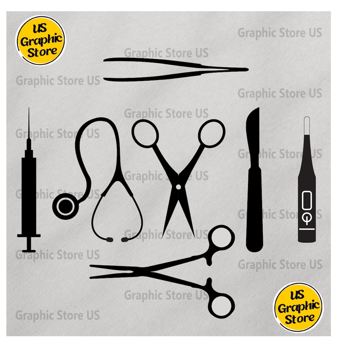 Medical Tool Svg, Syringe SVG, Commercial Use Doctor Tools Silhouette ...