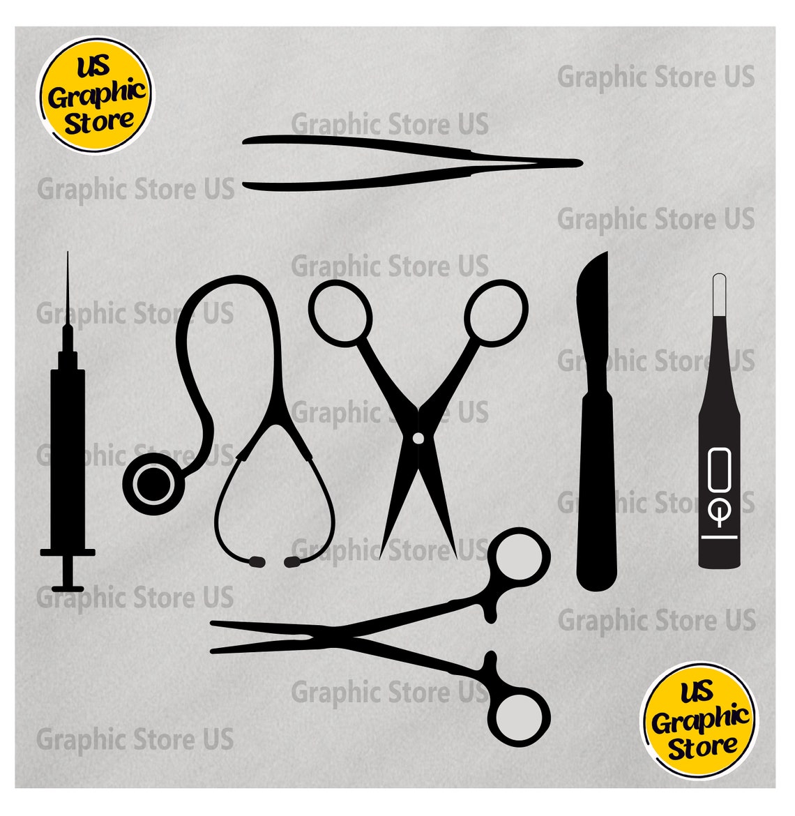 Medical Tool Svg, Syringe SVG, Commercial Use Doctor Tools Silhouette ...