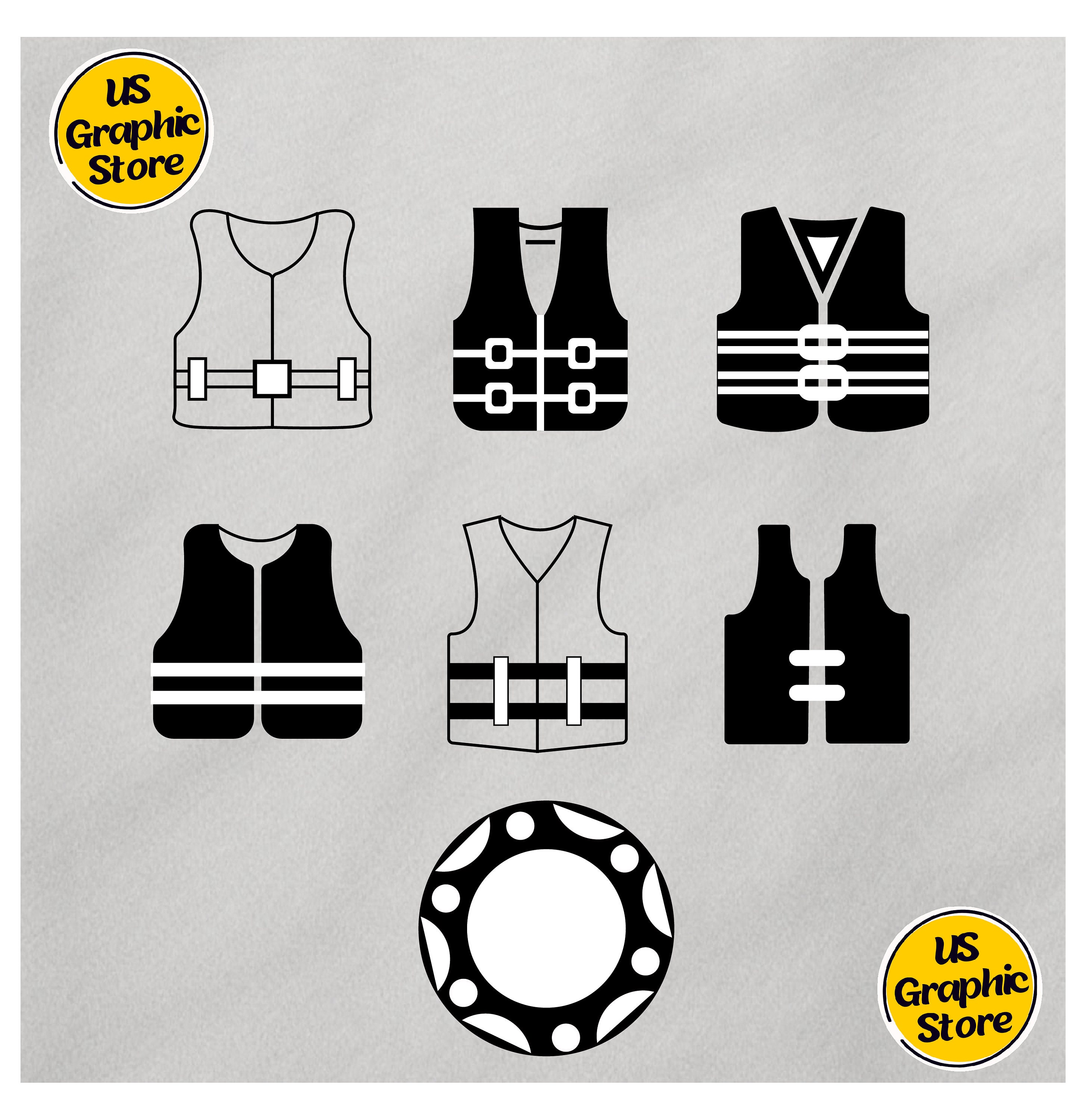 Life Vest SVG Clipart: Watersports Vector Graphics (digital Download ...