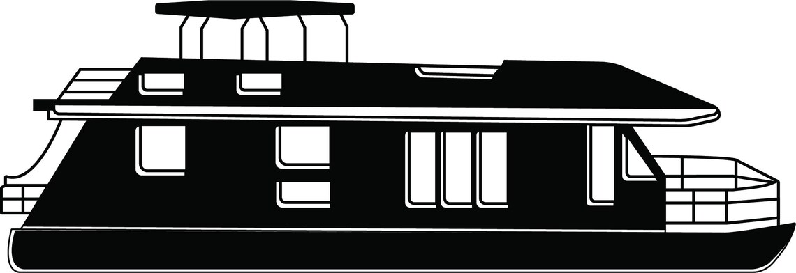 Houseboat SVG, Boat House Svg, Houseboat Clipart, Houseboat Vector ...