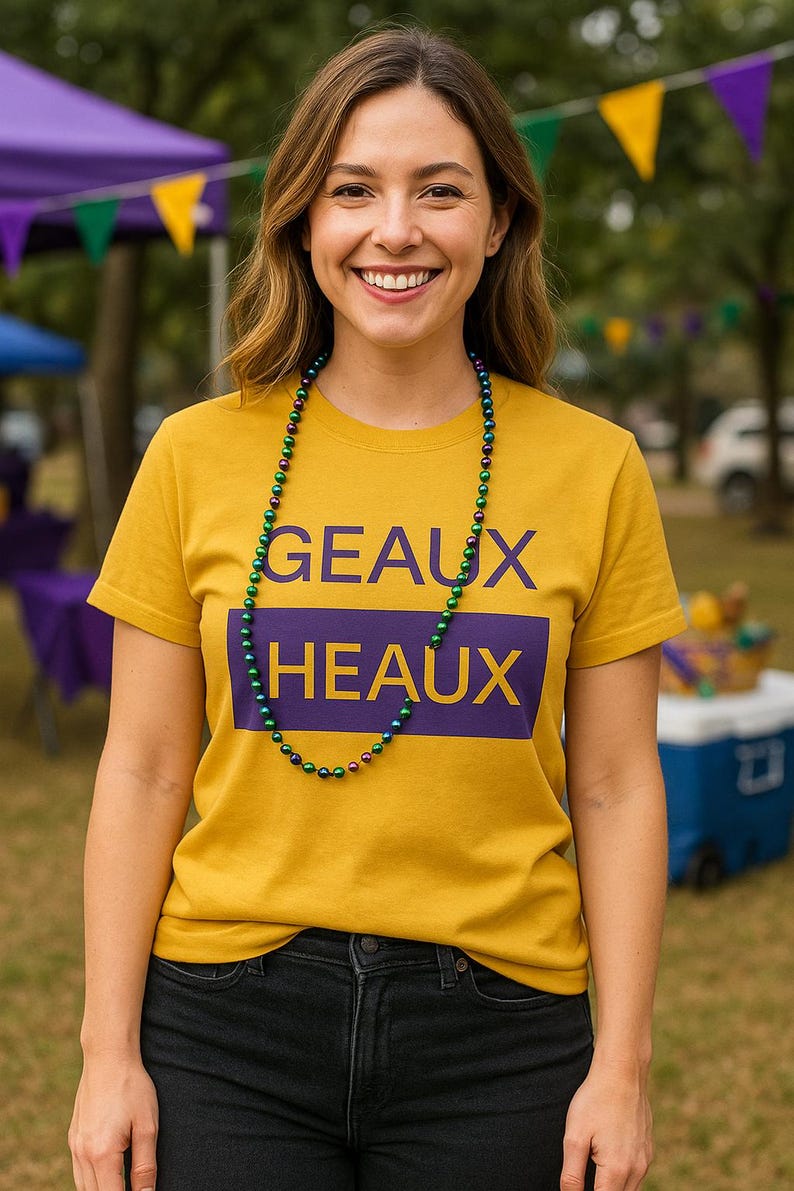 Geaux Heaux Tee Lane Kiffin LSU Coach| Purple Gold | LSU Ole Miss ...