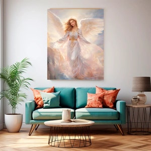 Angel Canvas Print, Angel Music in Heaven With Heavenly Light Wall Art ...