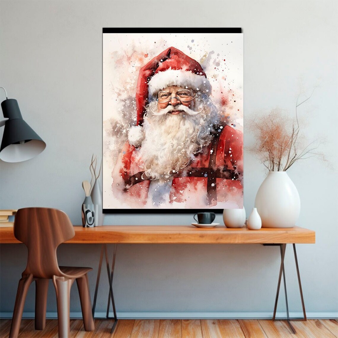 Santa Poster, Santa Picture, Vintage Christmas Wall Art, Christmas Santa,30x40 Inches, Santa ...