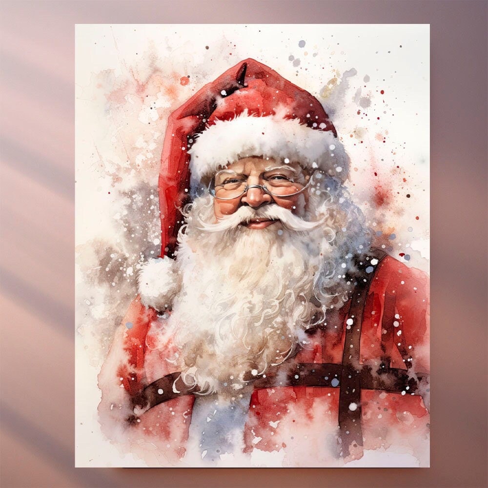 Santa Poster, Santa Picture, Vintage Christmas Wall Art, Christmas ...
