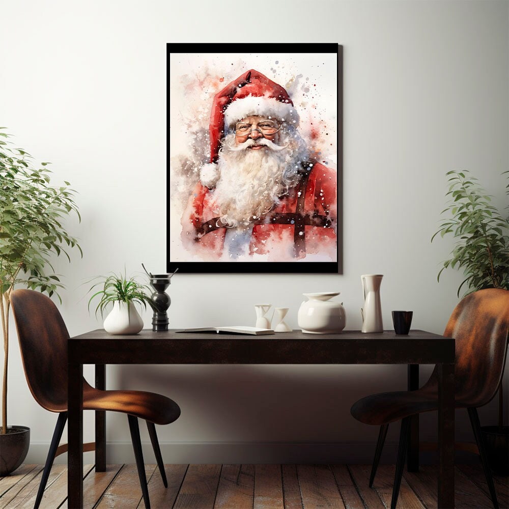 Santa Poster, Santa Picture, Vintage Christmas Wall Art, Christmas Santa,30x40 Inches, Santa ...