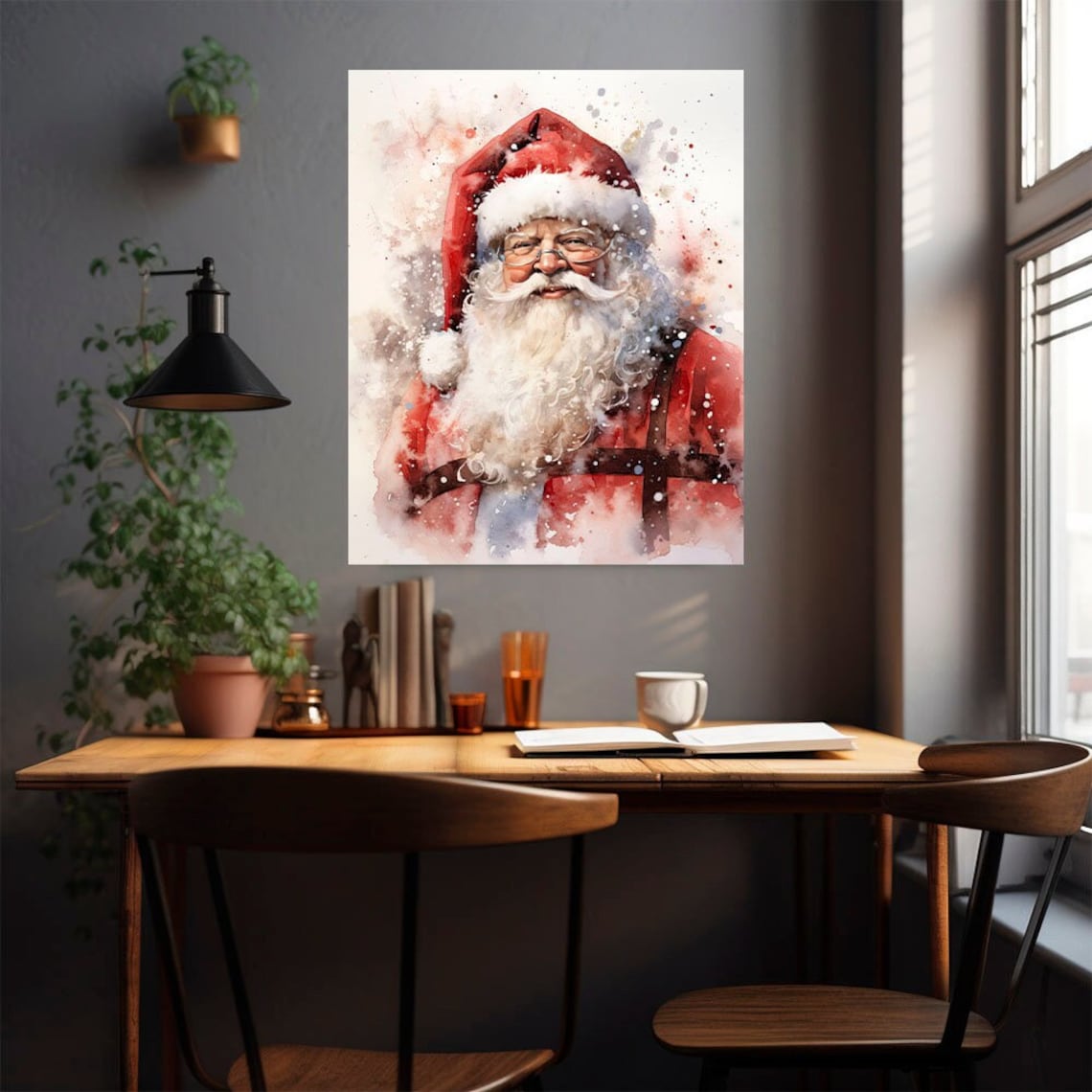 Santa Poster, Santa Picture, Vintage Christmas Wall Art, Christmas ...