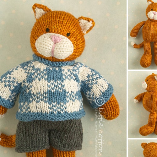 Tabby Cat Toy Knitting Pattern - Etsy