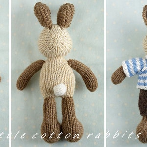 Toy knitting pattern for a small rabbit with removable clothes 7 inches ...
