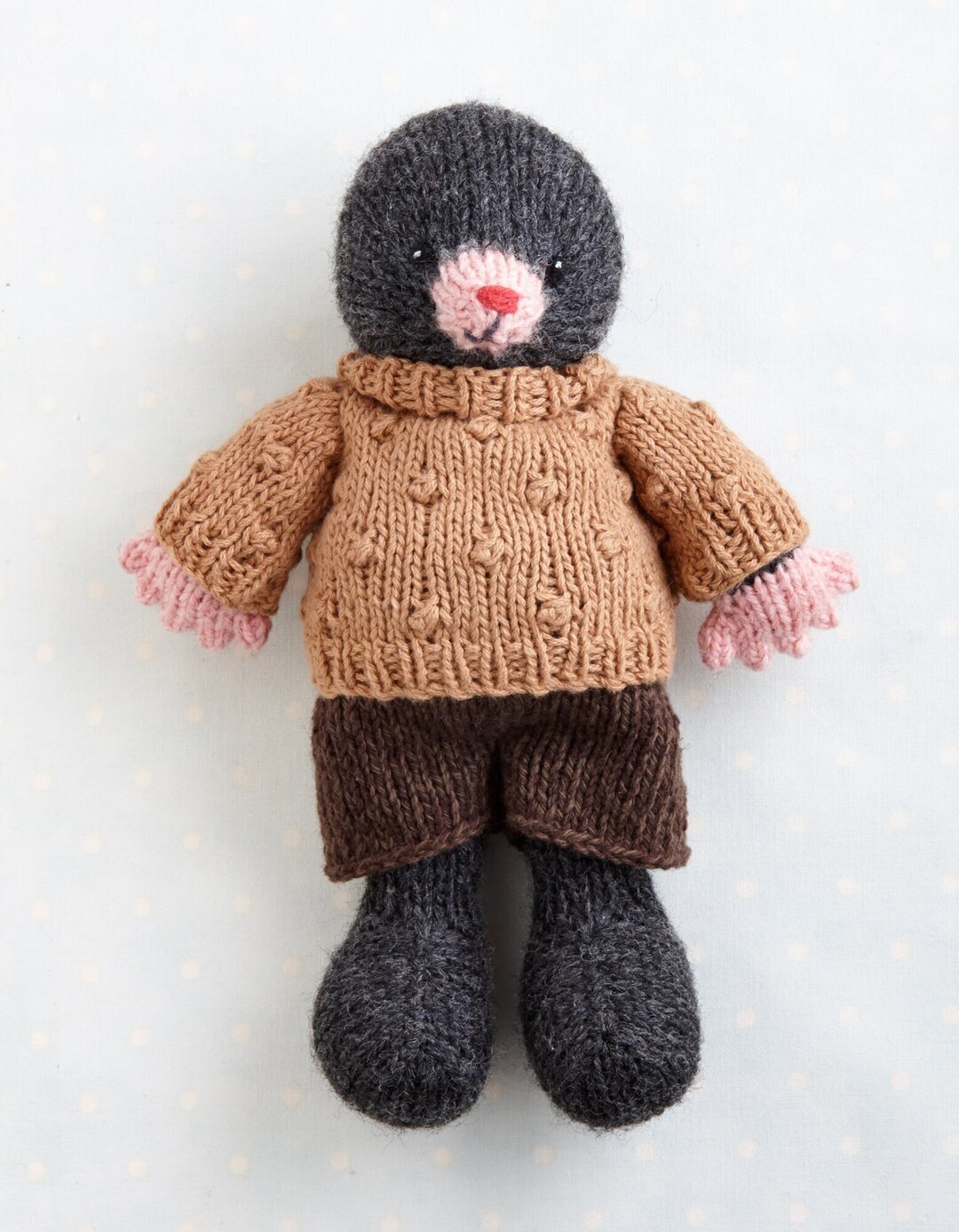 Knitting Pattern for a Mole in a Sweater and Shorts (9 Inches Tall ...