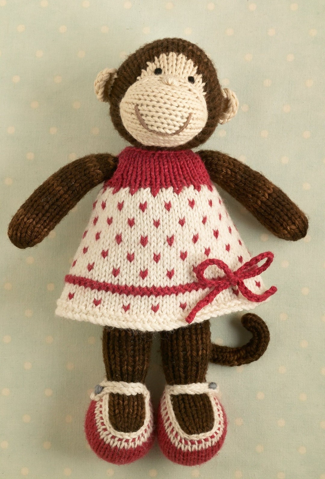 Knitting Pattern: Monkey With a Spotted Dress (9 Inches Tall), Instant ...