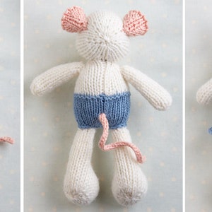 Toy Knitting Pattern for a Small Mouse With Removable Clothes 7 Inches ...