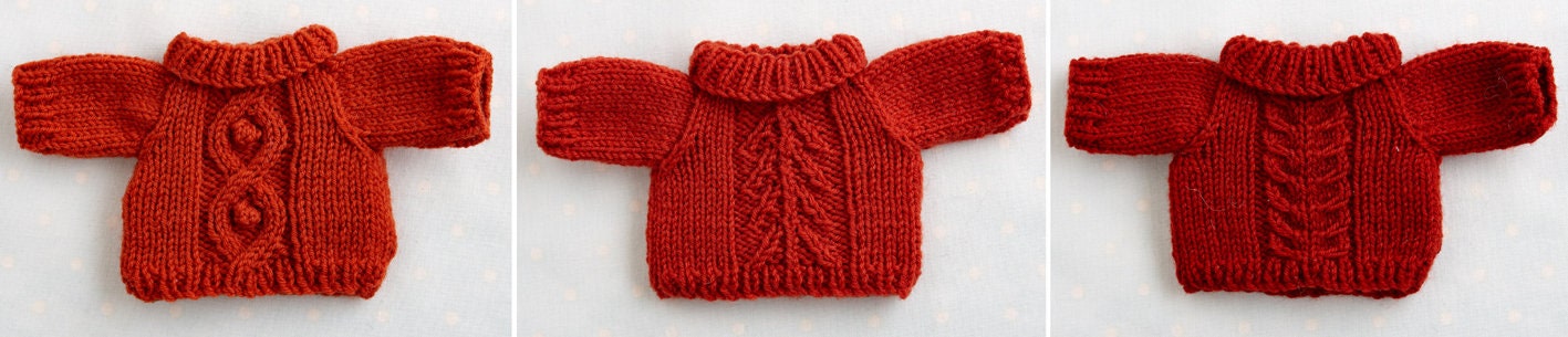 Cabled Panel Sweater Knitting Pattern for 9 Inch Animals | Etsy