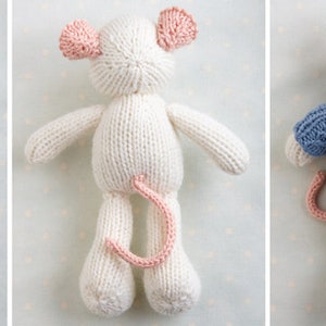 Toy Knitting Pattern for a Small Mouse With Removable Clothes 7 Inches ...