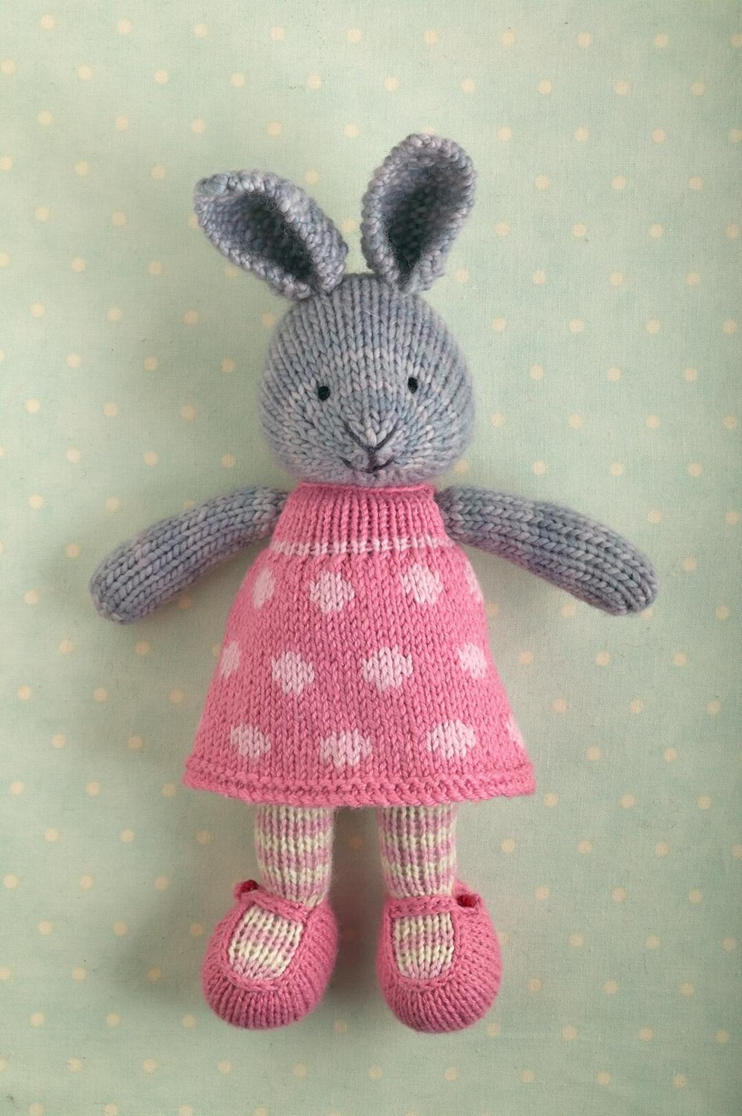 Knitting Pattern: Bunny Rabbit in a Dotty Dress (9 Inches Tall ...