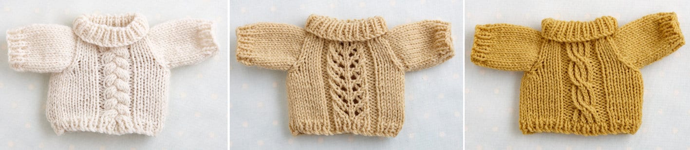 Cabled Panel Sweater Knitting Pattern for 9 Inch Animals | Etsy