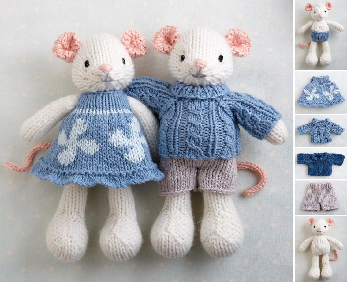 Knitting Pattern: Small Mouse With Removable Clothes (7 Inches Tall ...