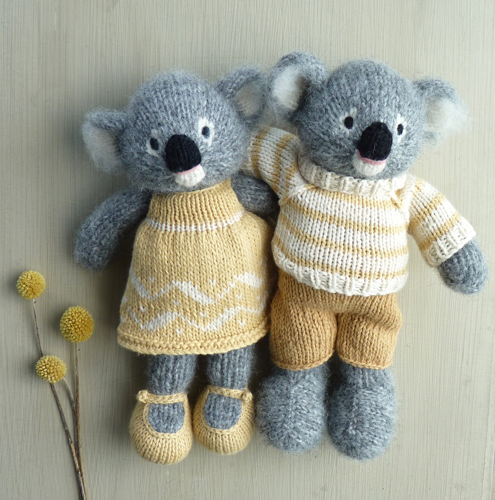 Toy Knitting Pattern for a Koala in a Sweater and Shorts 9 - Etsy