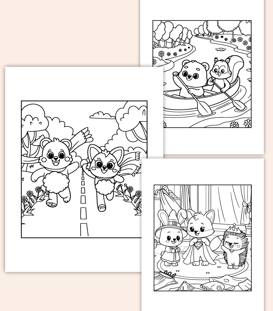 Furry Friends Coloring Pages for Kids – Playful Animal Buddies, Fun ...
