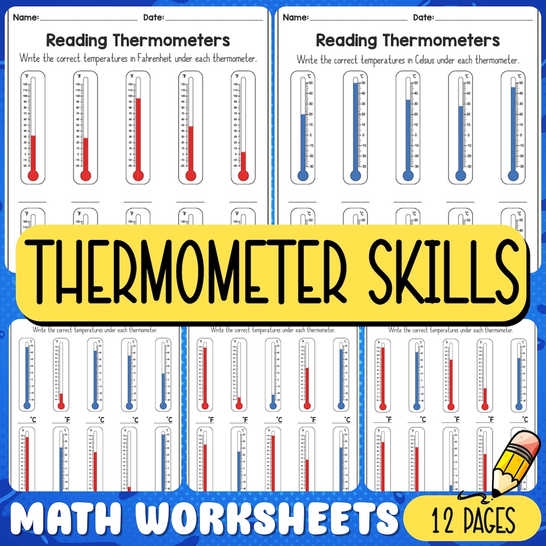 Reading a Thermometer Worksheets – Temperature Measurement Math ...