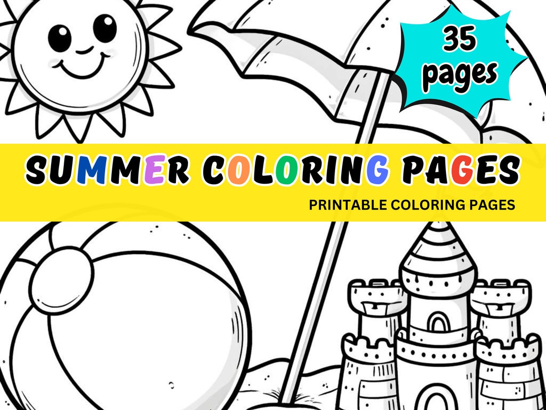 Summer Printable 35 Coloring Pages for Kids, Toddlers, Preschoolers ...