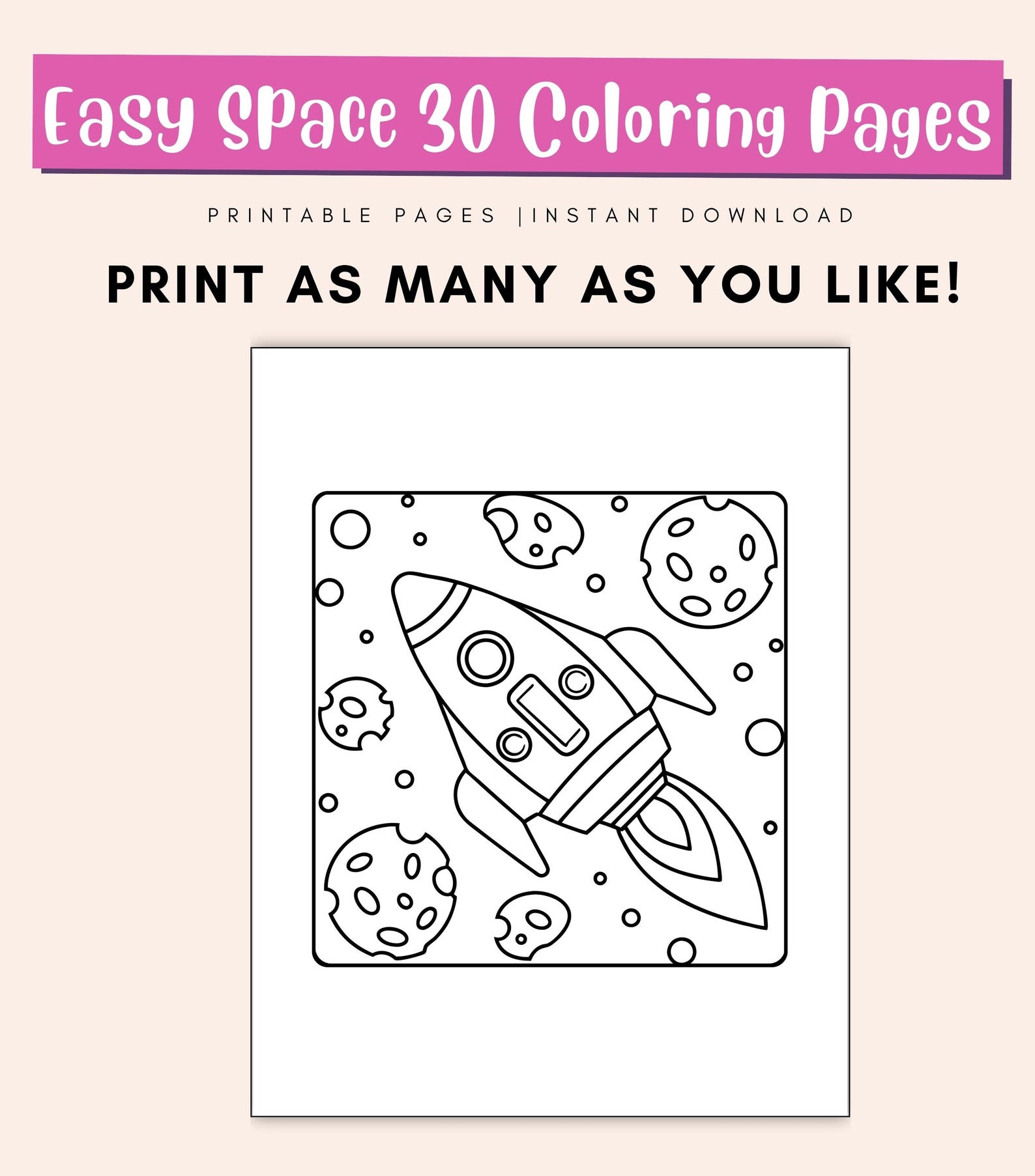 Space Coloring Pages for Kids: Rocket, Astronaut & Planet Activity ...