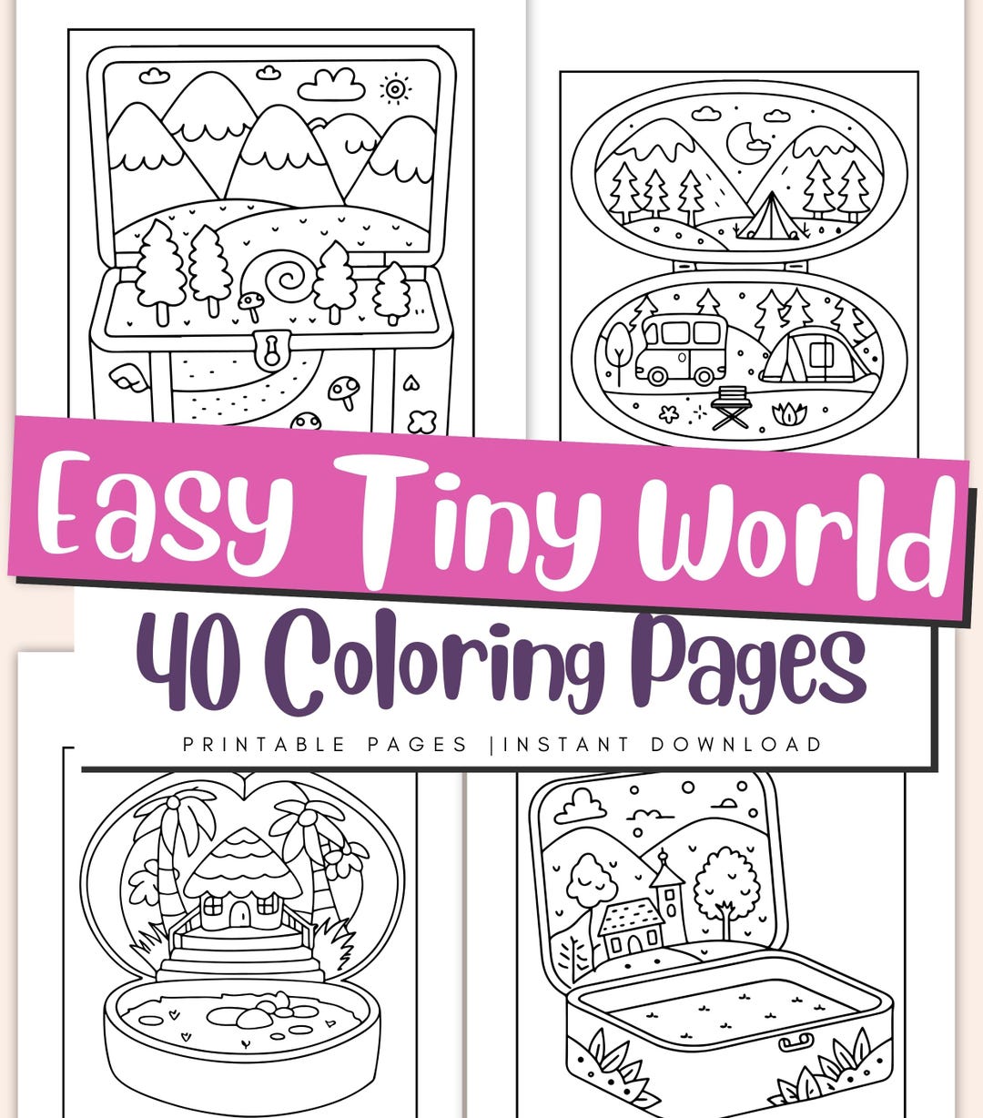 Tiny World Coloring Pages for Kids: Pocket-sized Fun Activity ...