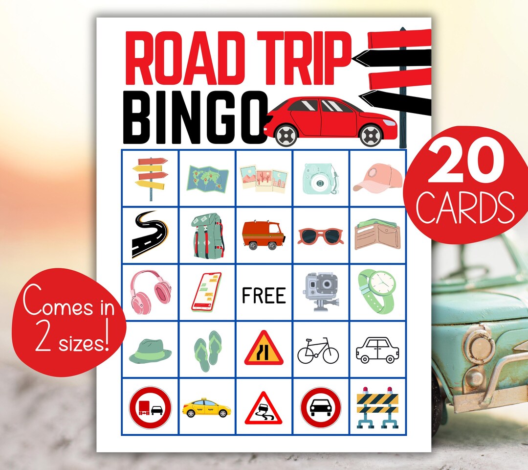 Road Trip Bingo Game for Kids: Printable Travel Activity (instant ...