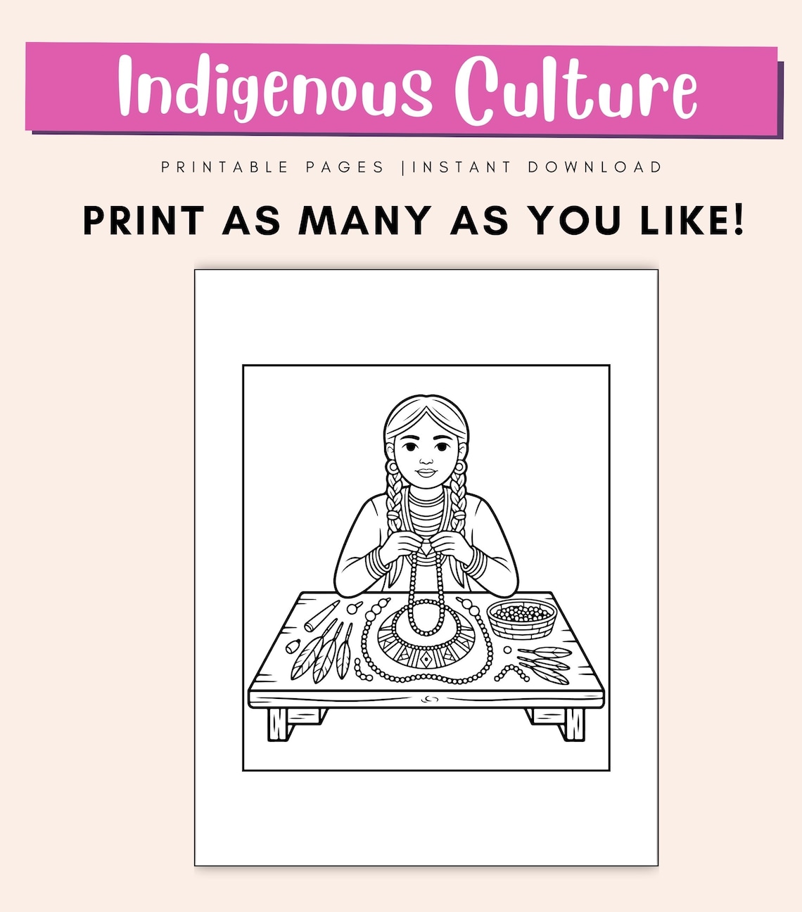 Indigenous Culture Coloring Pages for Kids & Adults: Native Traditions ...