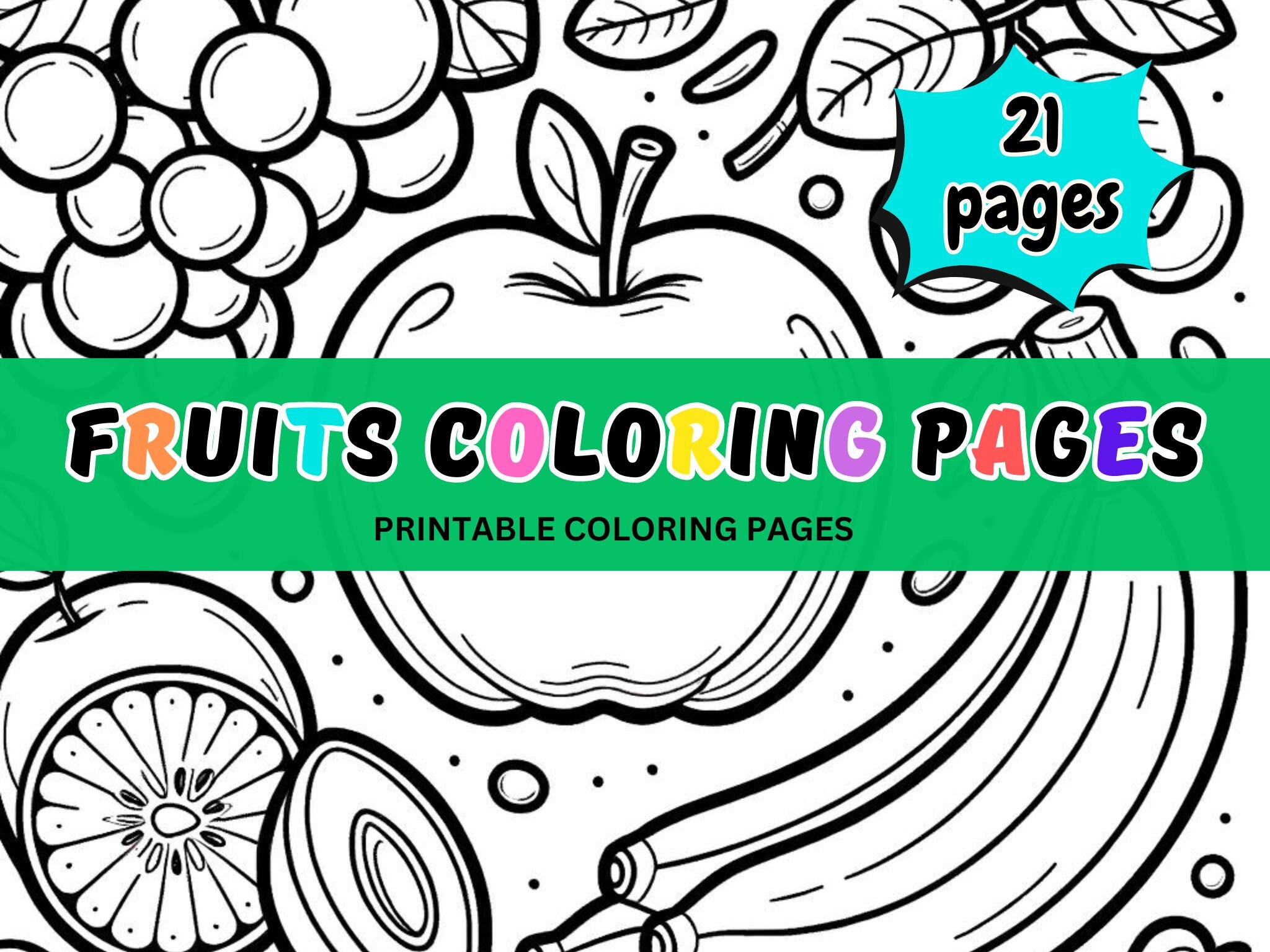 Fruit Coloring Pages for Kids, Boys, Girls, Printable Activity Sheets ...