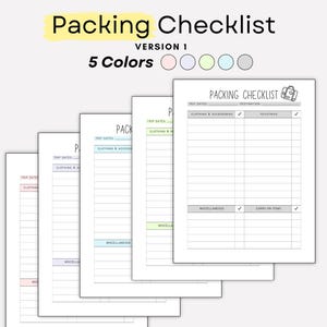 Fillable PDF Packing List, Printable Travel Checklist, Digital Travel ...