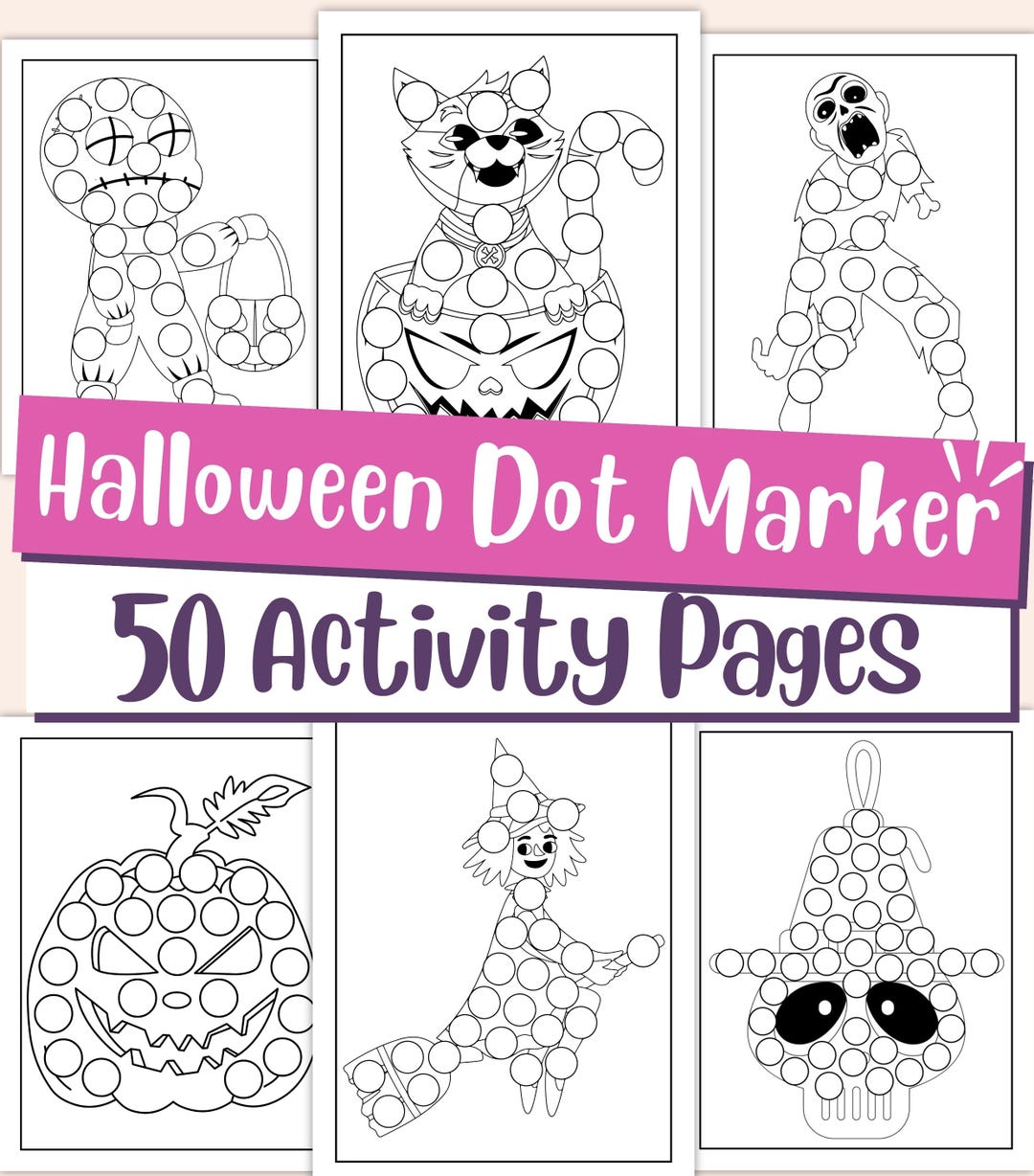 Halloween Dot Marker Worksheets: Spooky Dab & Dot Activity Pages (PDF ...