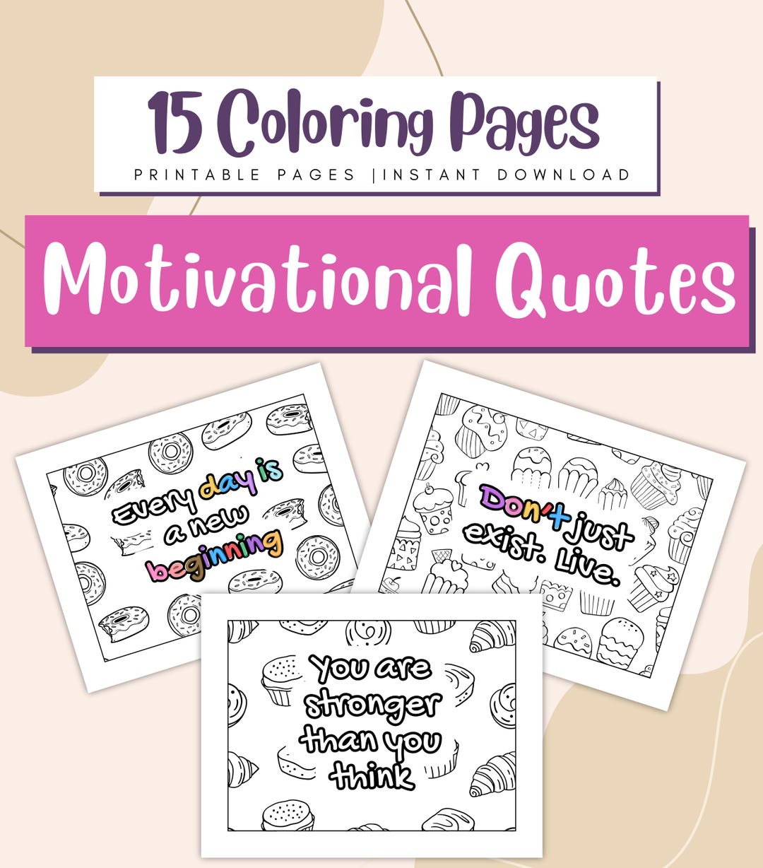 Motivational Quotes Coloring Pages for Adults and Kids, Uplifting ...
