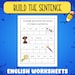 Build the Sentence Worksheets for Kids: Cut & Paste Literacy Activity ...
