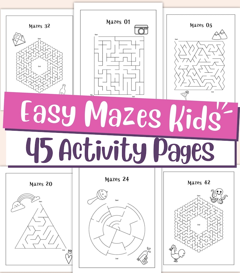 Easy Mazes for Kids – Printable Maze Worksheets, Fun Brain Teasers ...