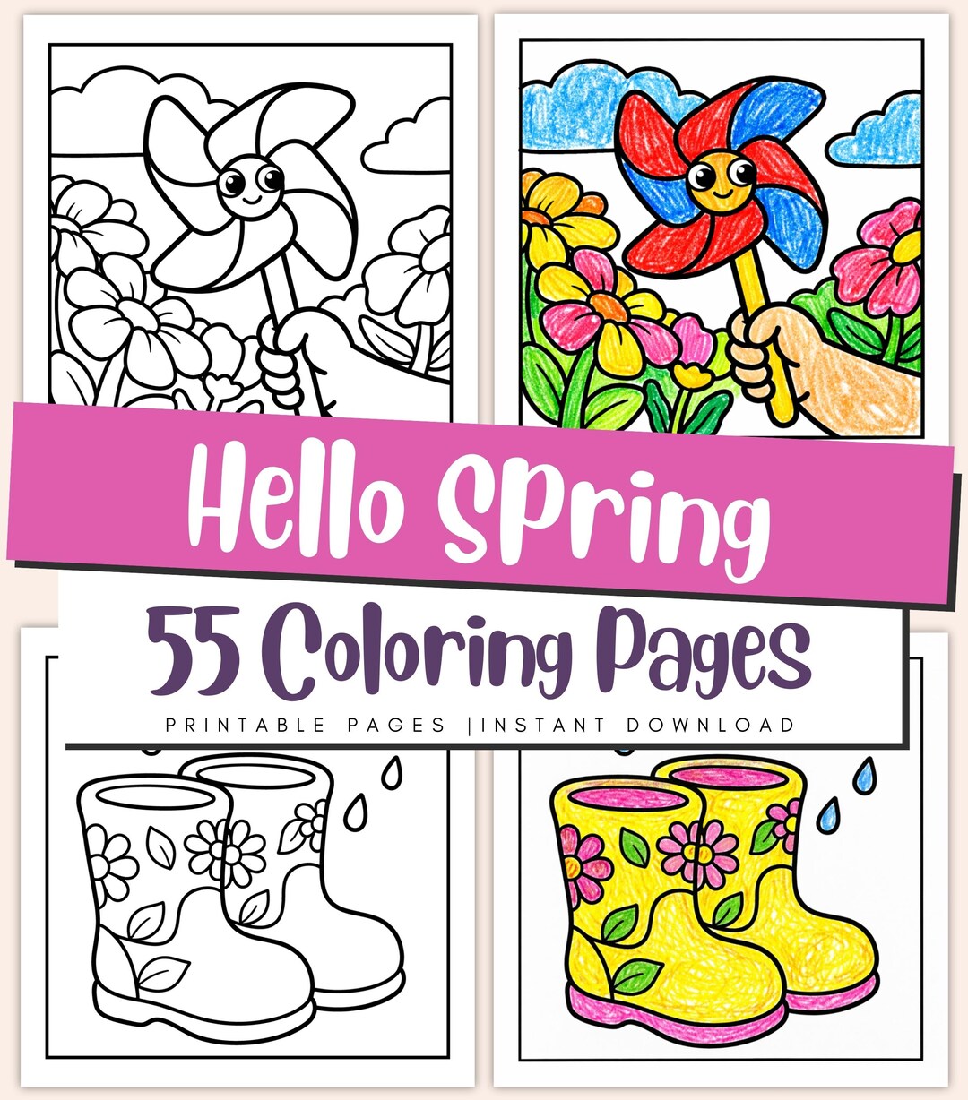 Spring Coloring Pages for Kids Printable - Preschool Spring Activity ...