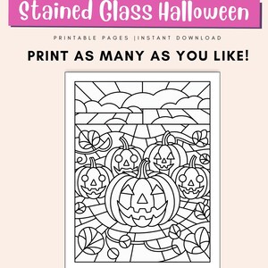 Stained Glass Halloween Coloring Pages for Kids & Adults – Fun Spooky ...