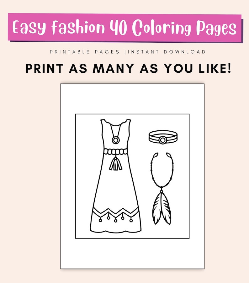 Easy Fashion Coloring Pages for Kids - Cute Dresses, Shoes ...