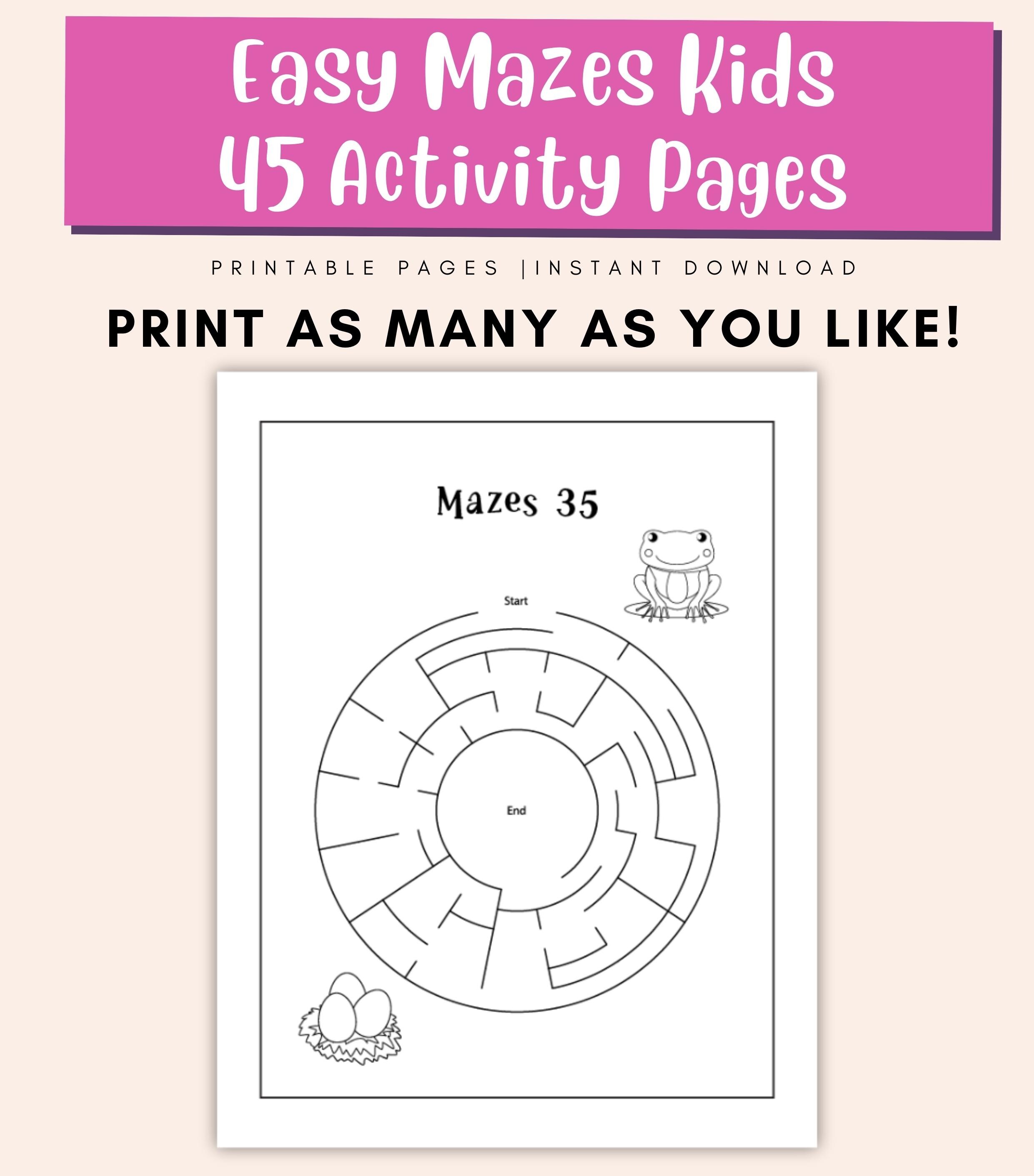 Easy Mazes for Kids – Printable Maze Worksheets, Fun Brain Teasers ...