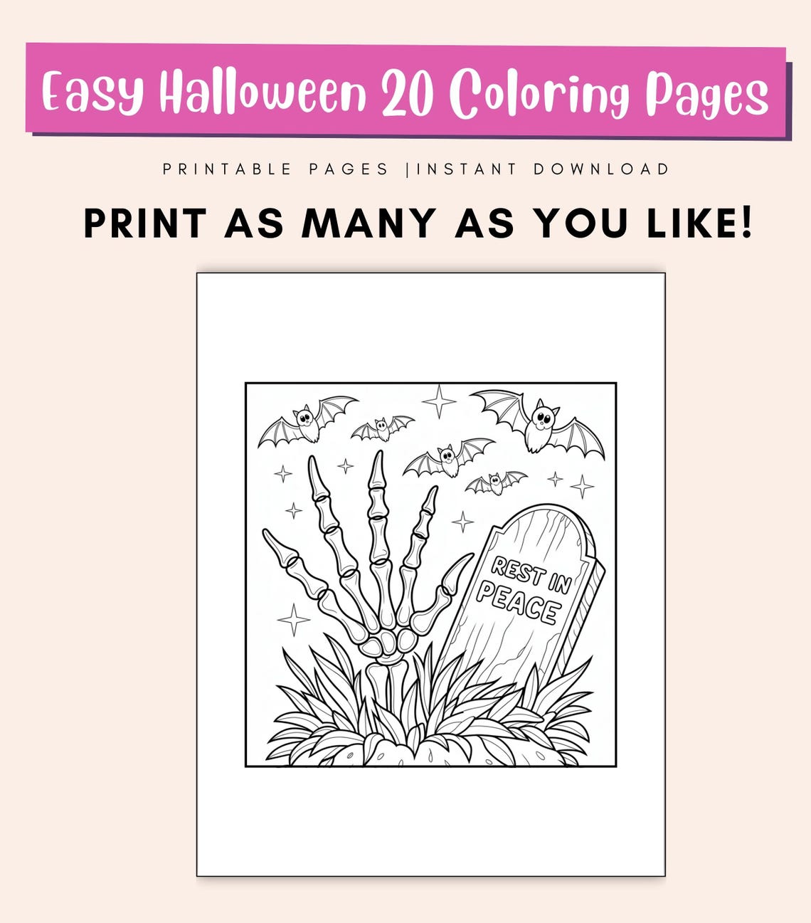 Halloween Coloring Pages for Kids & Adults: Spook Ghosts, Scary Bats ...