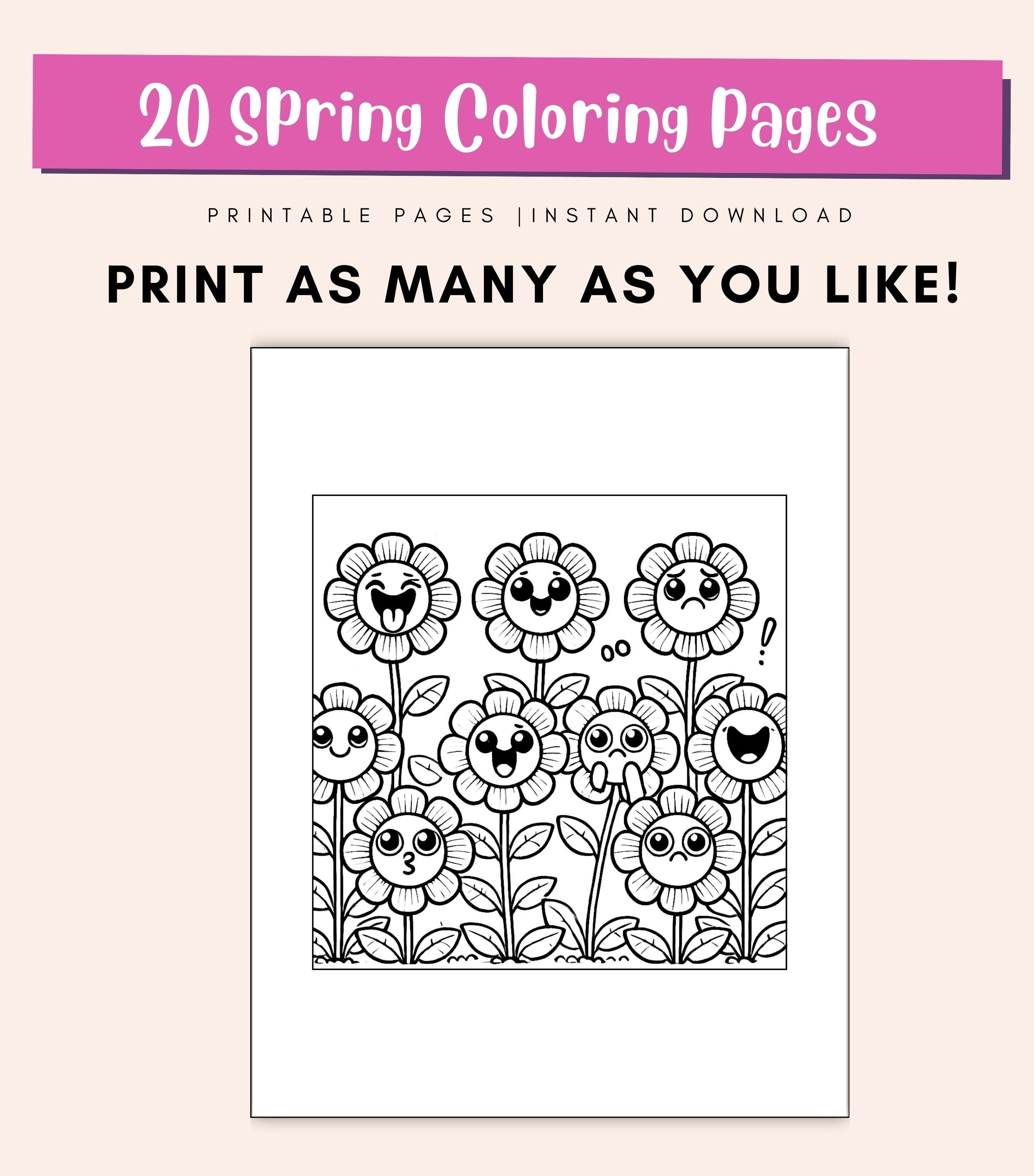 Spring Coloring Pages for Kids, Easter Themes, Hello Spring, Easter ...