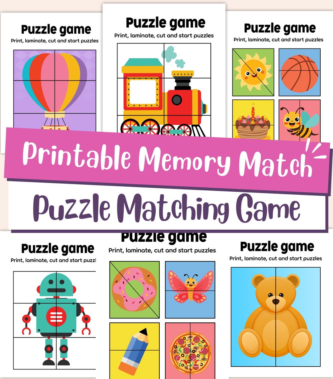 Toddler Memory Match Game – Printable Matching Puzzle for Early ...