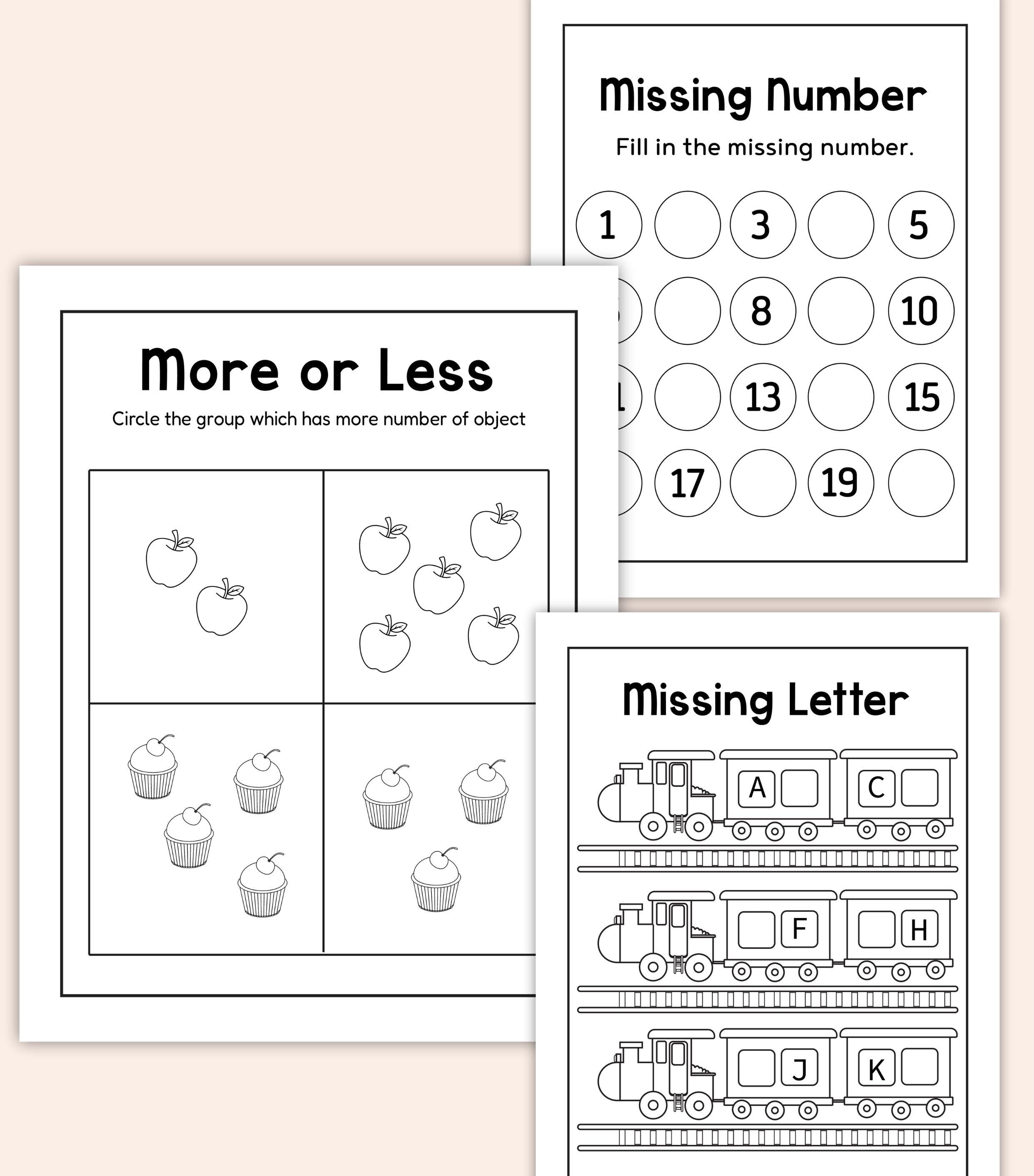 Kindergarten Worksheets Bundle for Kids – Printable Math, Reading ...
