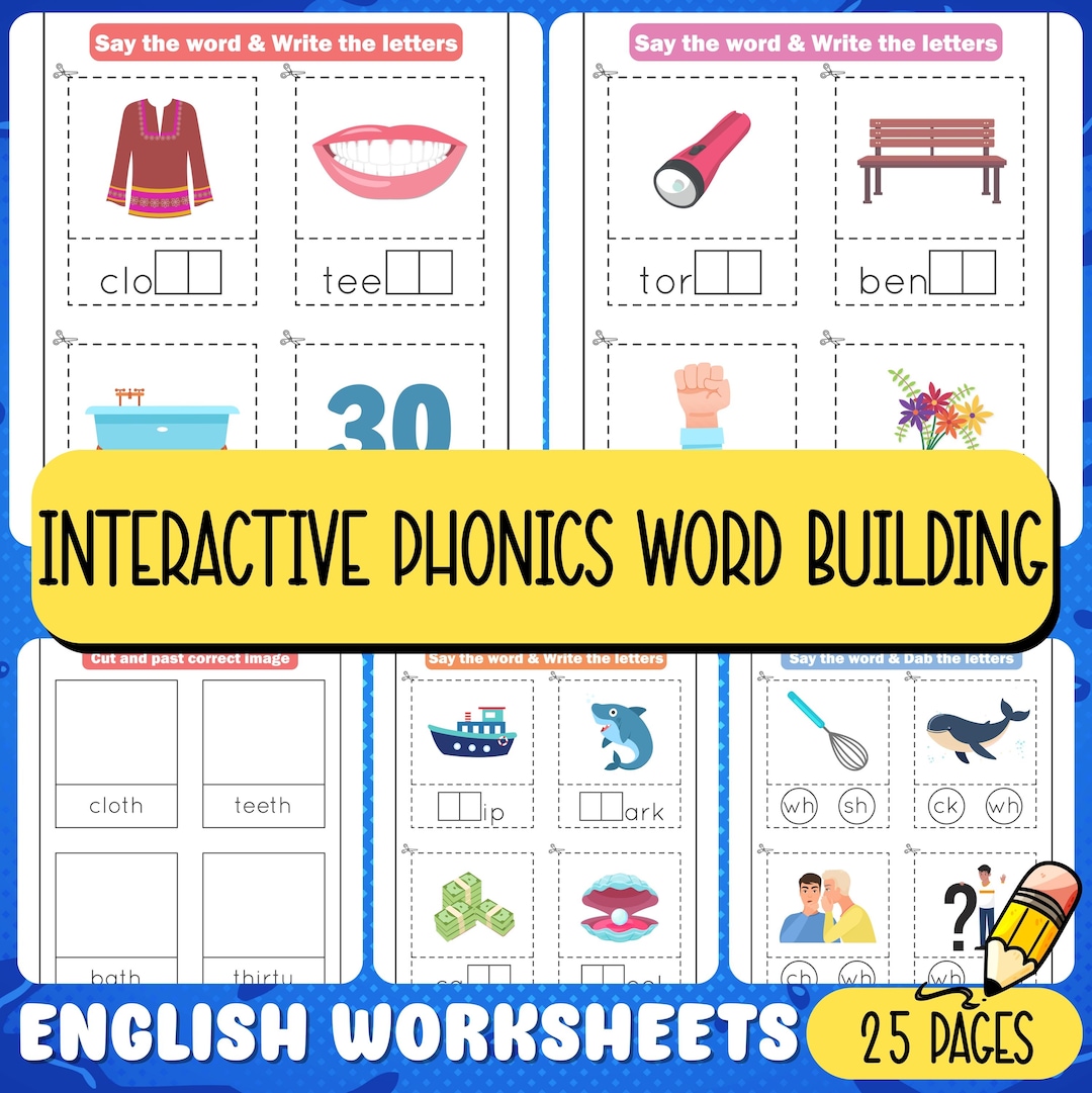 Phonics Word Building Worksheets for Kids - Early Reading Activities ...