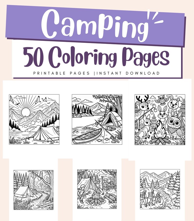 Printable Camping Coloring Pages, Camping Games, Camping Birthday Theme ...