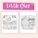 Little Chef Coloring Pages for Kids: Cooking & Kitchen Fun Activity ...