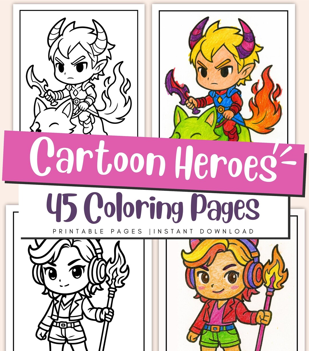 Superhero Squad Coloring Pages for Kids & Adults, Hero Printable PDF ...