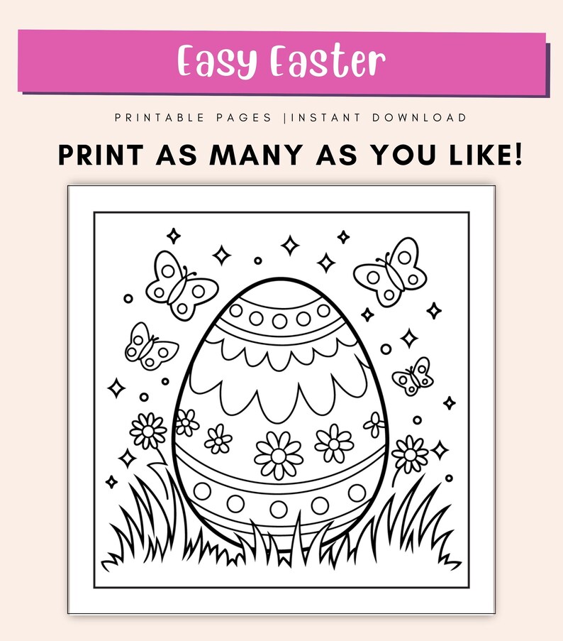 Easy Easter Coloring Pages for Kids - Simple Spring Holiday Printables ...