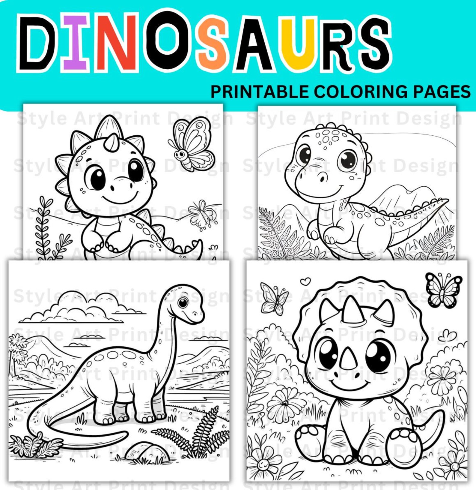Dinosaurs Coloring Pages Printables for Kids, Tyrannosaurus Rex ...
